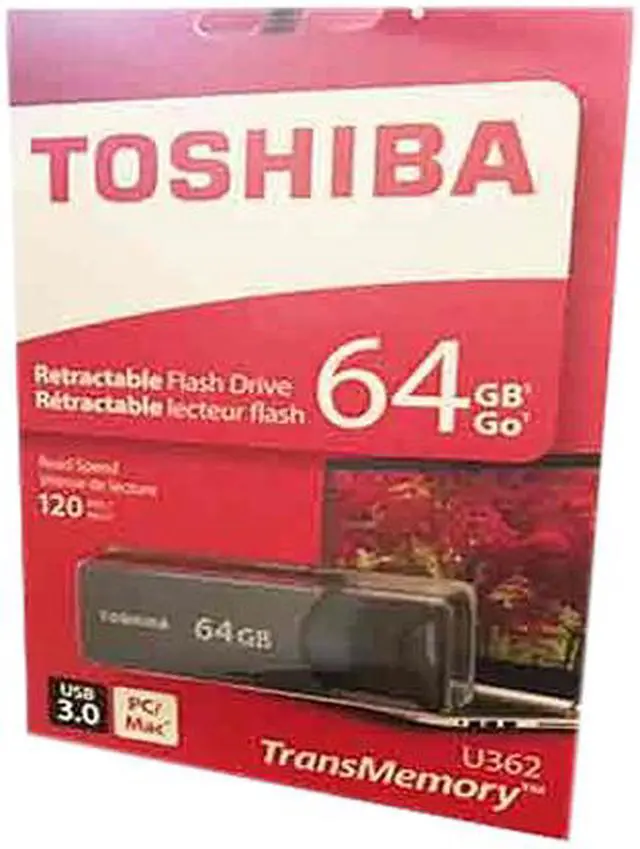 Refurbished: Toshiba TransMemory U362 64GB USB 3.0 Retractable Flash ...