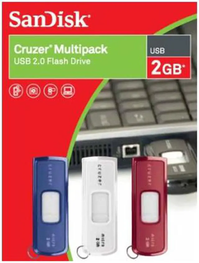 SanDisk SDCZ6-2048-A11T Cruzer Micro 2GB USB 2.0 Flash Drive - 3 Packs ...