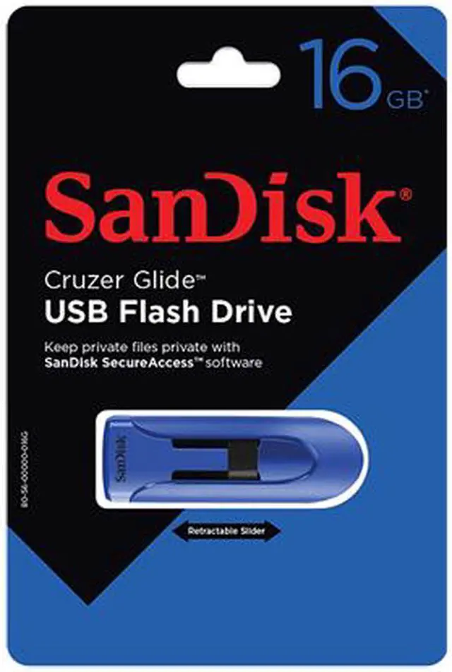 SanDisk Cruzer Glide 16GB USB Flash Drive 128bit AES Encryption ...