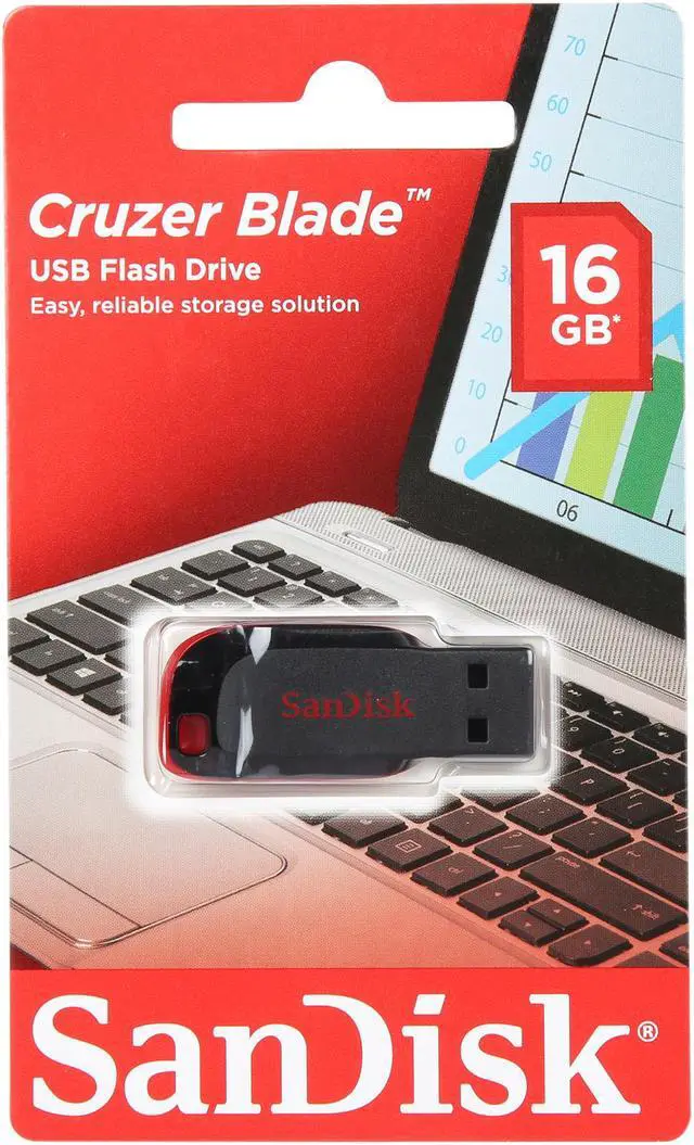 Refurbished: SanDisk 16GB Cruzer Blade CZ50 USB 2.0 Flash Drive SDCZ50 ...