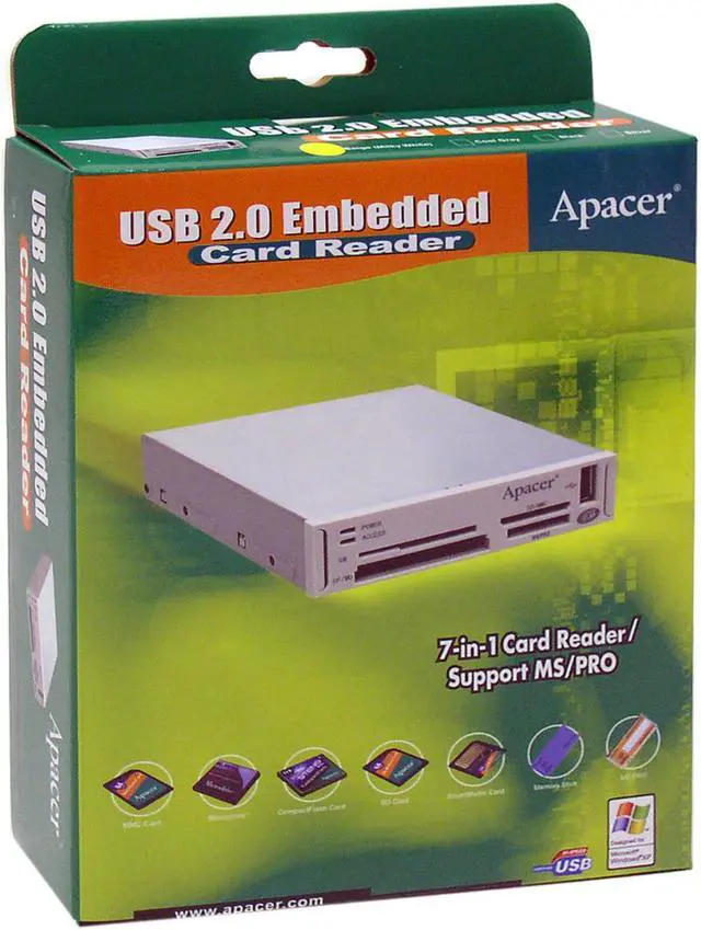 Apacer AP-C7CRW-41 7-in-1 USB 2.0 Internal Digital Card Reader/Writer ...