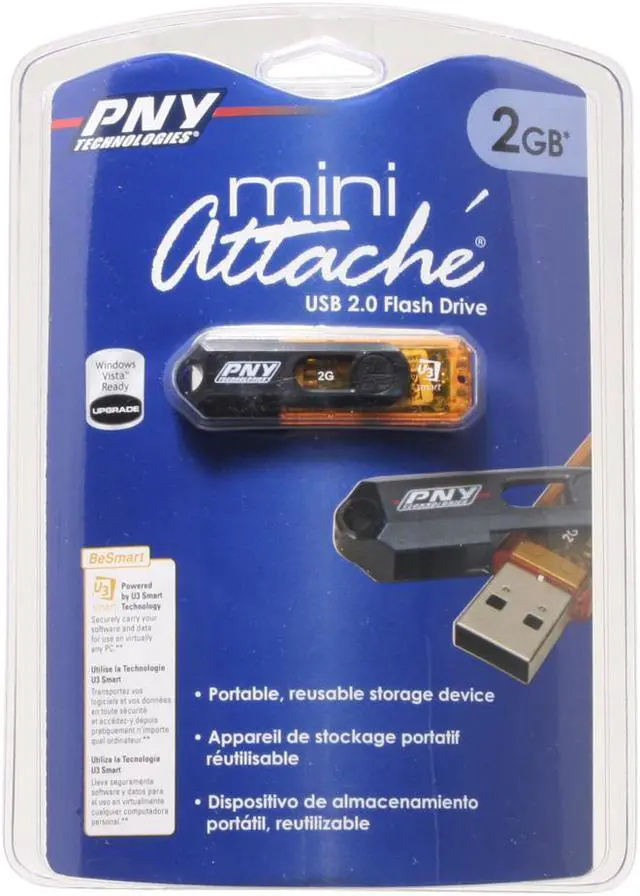 PNY Mini Attaché 2GB Flash Drive (USB2.0 Portable) - Newegg.com