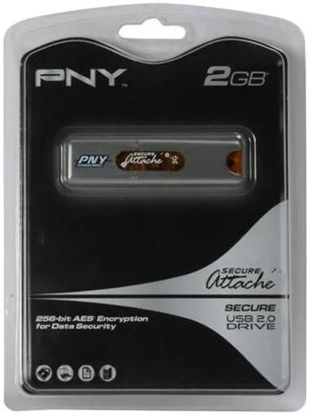 PNY 2GB Flash Drive (USB2.0 Portable) 256bit AES Encryption - Newegg.com