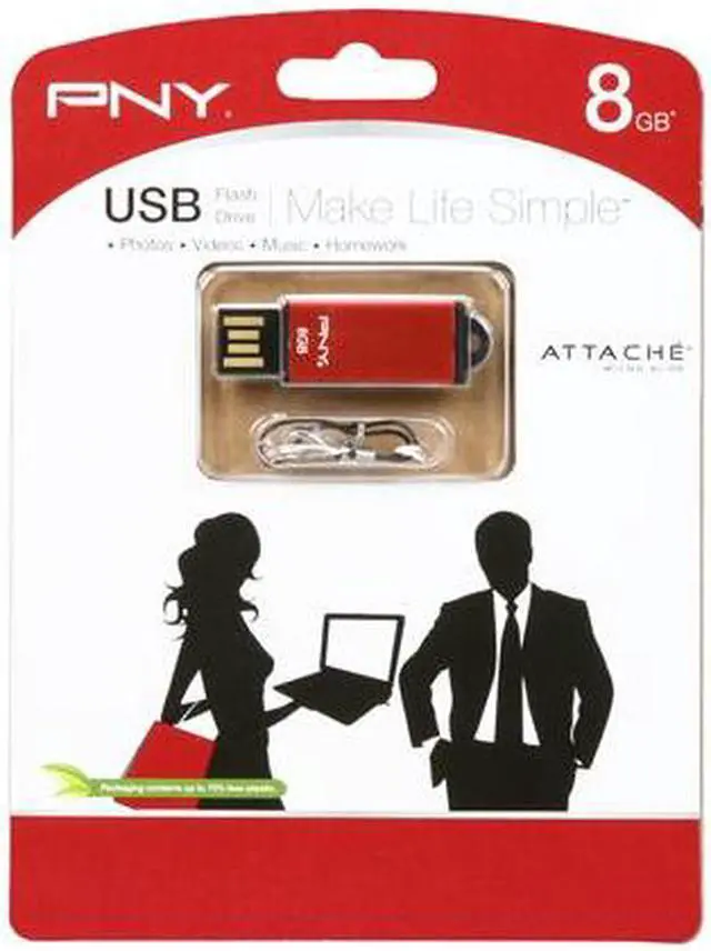 PNY Micro Slide Attaché 8GB USB 2.0 Flash Drive (Red) - Newegg.com