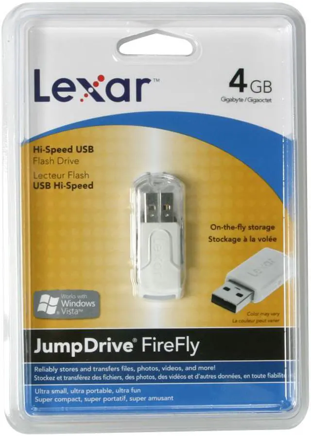 Lexar JumpDrive FireFly (White) 4GB Flash Drive (USB2.0 Portable ...