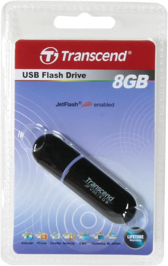 Transcend JetFlash V30 8GB Flash Drive (USB2.0 Portable) - Newegg.com