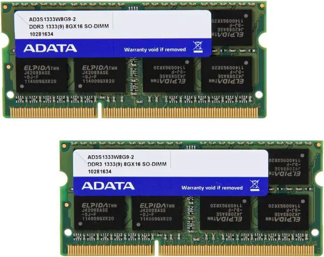ADATA Premier Series 16GB (2 x 8GB) 204-Pin DDR3 SO-DIMM DDR3 1333 (PC3 ...