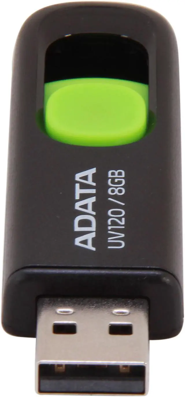 ADATA DashDrive UV120 8GB Capless Sliding USB 2.0 Flash Drive (Black ...