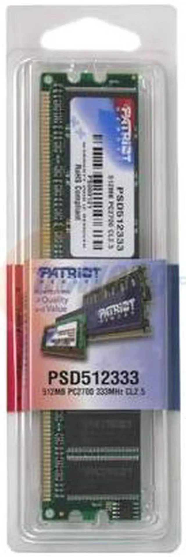 Patriot 512MB DDR 333 (PC 2700) Desktop Memory Model PSD512333 - Newegg.com