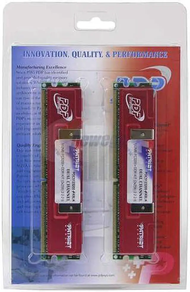 Open Box: Patriot 512MB (2 x 256MB) DDR 400 (PC 3200) Dual Channel Kit ...