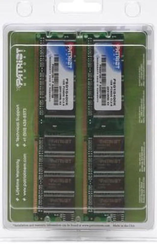 Open Box: Patriot Signature 1GB (2 x 512MB) DDR 400 (PC 3200) Dual ...