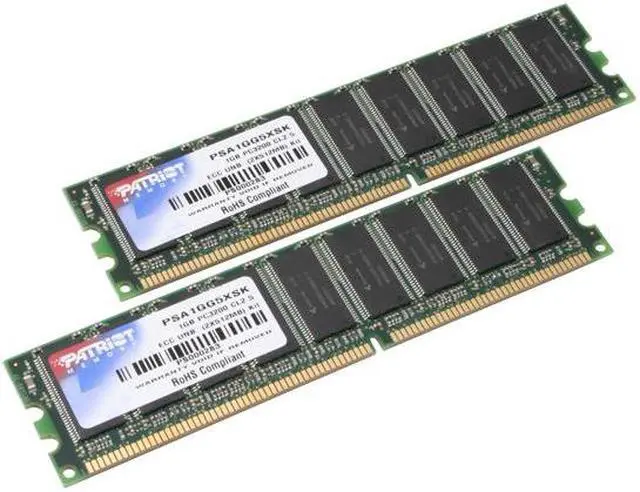 Patriot Memory 1GB (2 x 512MB) 184-Pin DDR SDRAM DDR 400 (PC 3200) Dual Channel Kit Memory for ...