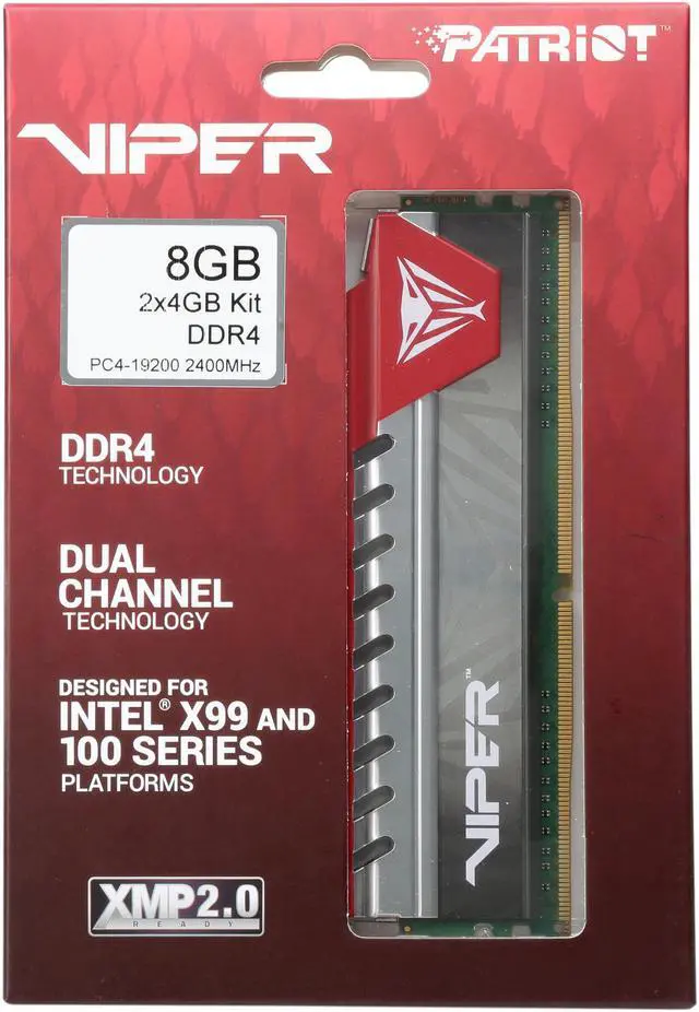Patriot Viper Elite 8GB (2 x 4GB) DDR4 2400MHz DRAM (Desktop Memory ...