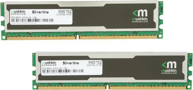 Mushkin Enhanced Silverline 8GB (2 x 4GB) DDR2 800 (PC2 6400) Desktop ...
