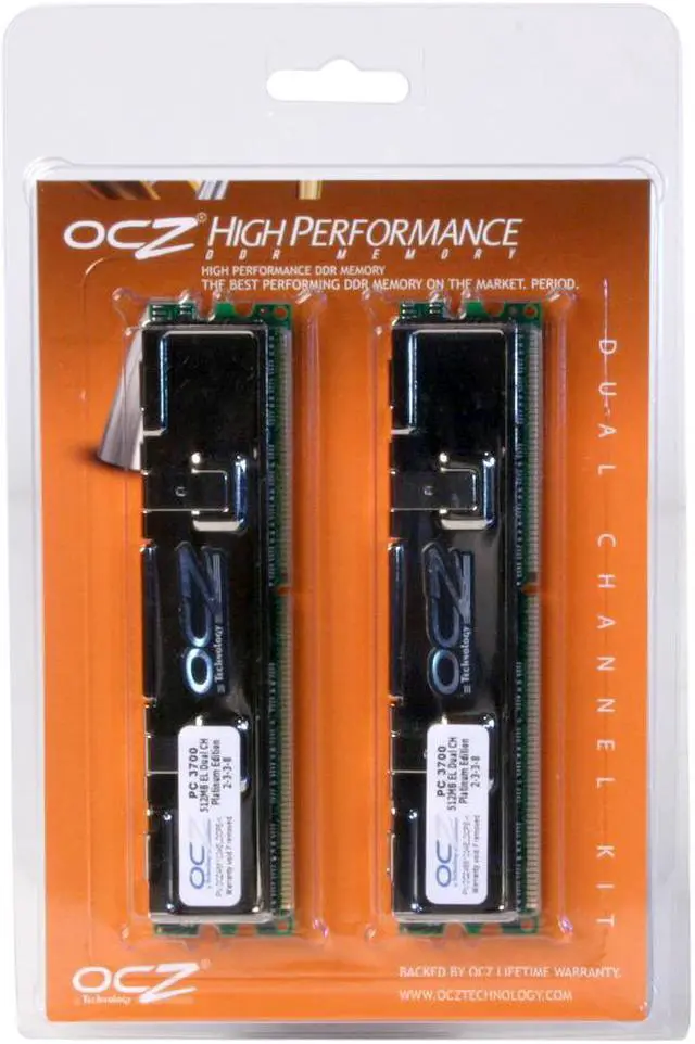 OCZ 1GB (2 x 512MB) DDR 466 (PC 3700) Dual Channel Kit System Memory ...