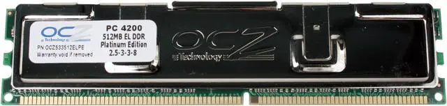 Open Box: OCZ 512MB DDR 533 (PC 4200) System Memory Model OCZ533512ELPE ...