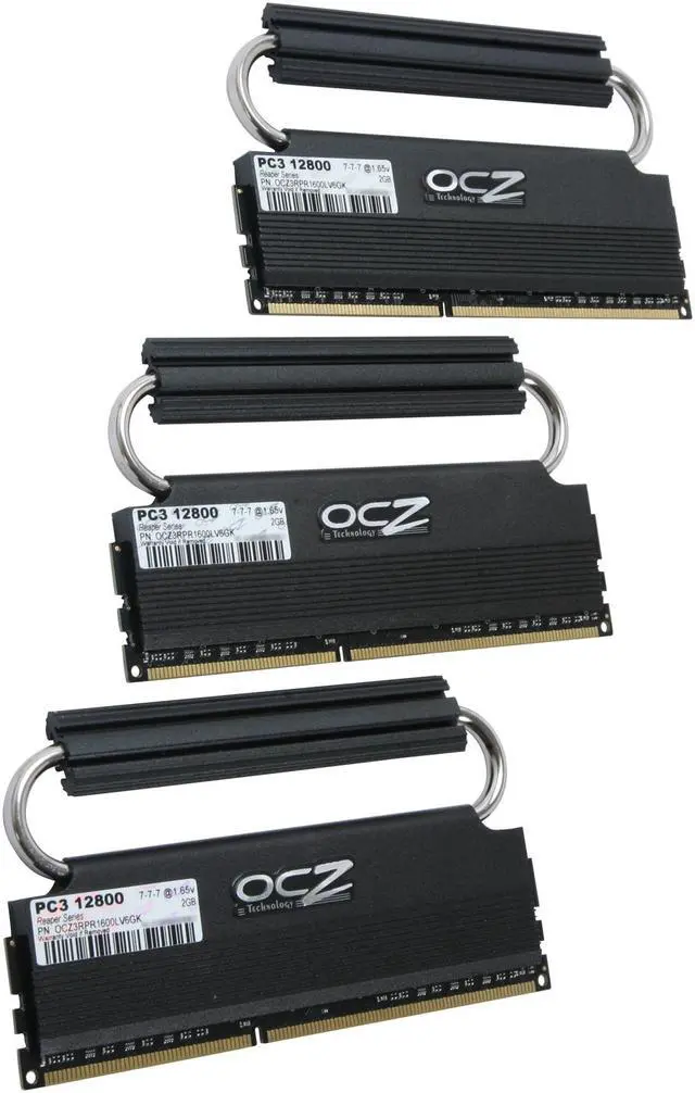 OCZ Reaper HPC 6GB (3 x 2GB) DDR3 1600 (PC3 12800) Desktop Memory Model OCZ3RPR1600LV6GK ...