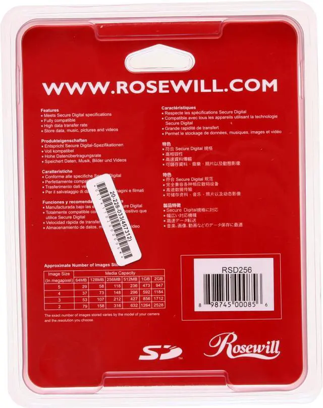 Rosewill 256MB Secure Digital (SD) Flash Media Model RSD256 - Newegg.com