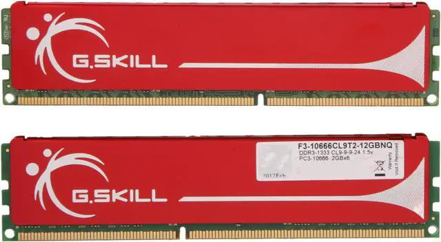 G.SKILL 12GB (6 x 2GB) DDR3 1333 (PC3 10666) Desktop Memory Model F3 ...