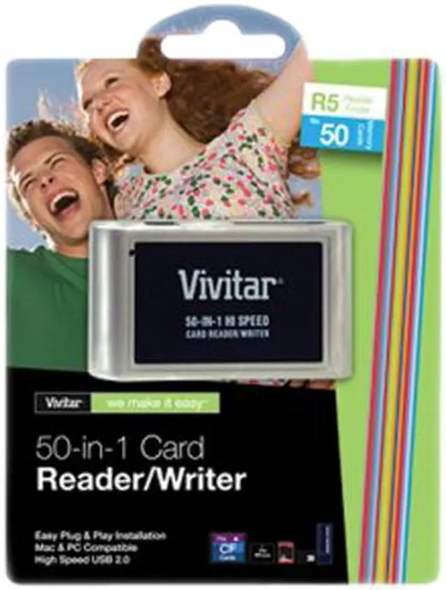 Vivitar VIV-RW-50 50-in-1 USB 2.0 Card Reader/Writer - Newegg.com