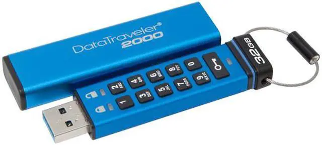 Kingston DataTraveler 2000 32GB Keypad USB Flash Drive 256-bit AES in ...