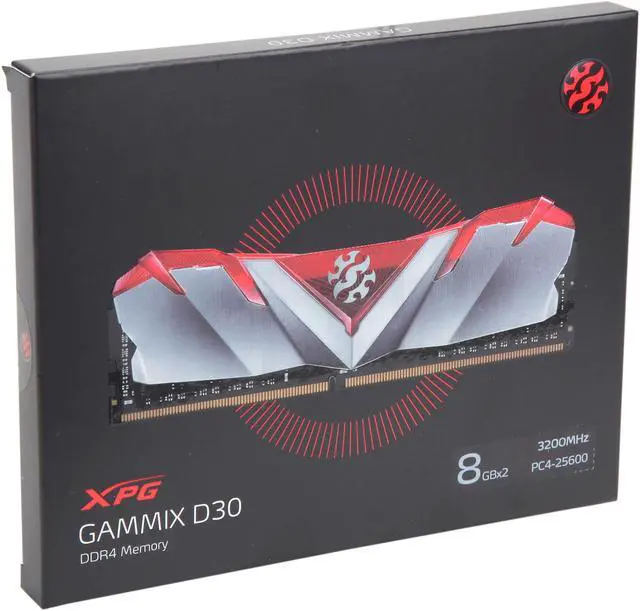 XPG GAMMIX D30 16GB (2 x 8GB) DDR4 3200 (PC4 25600) Desktop Memory Model AX4U320038G16-DR30 ...