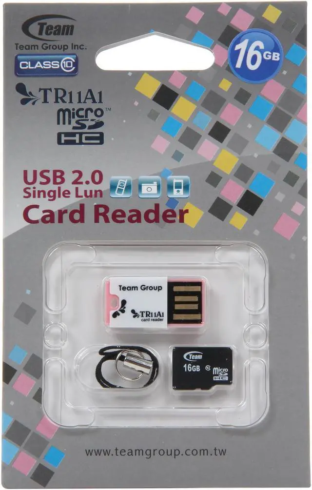 Team 16GB microSDHC Flash Card with USB Card Reader (Pink) Model TUSDH16GCL1006 - Newegg.com