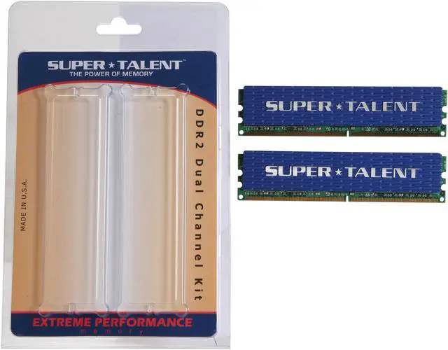 SUPER TALENT 4GB (2 x 2GB) DDR2 800 (PC2 6400) Dual Channel Kit Desktop ...