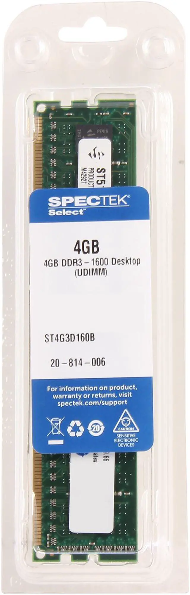 SPECTEK by Micron Technology 4GB DDR3 1600 (PC3 12800) Desktop Memory ...