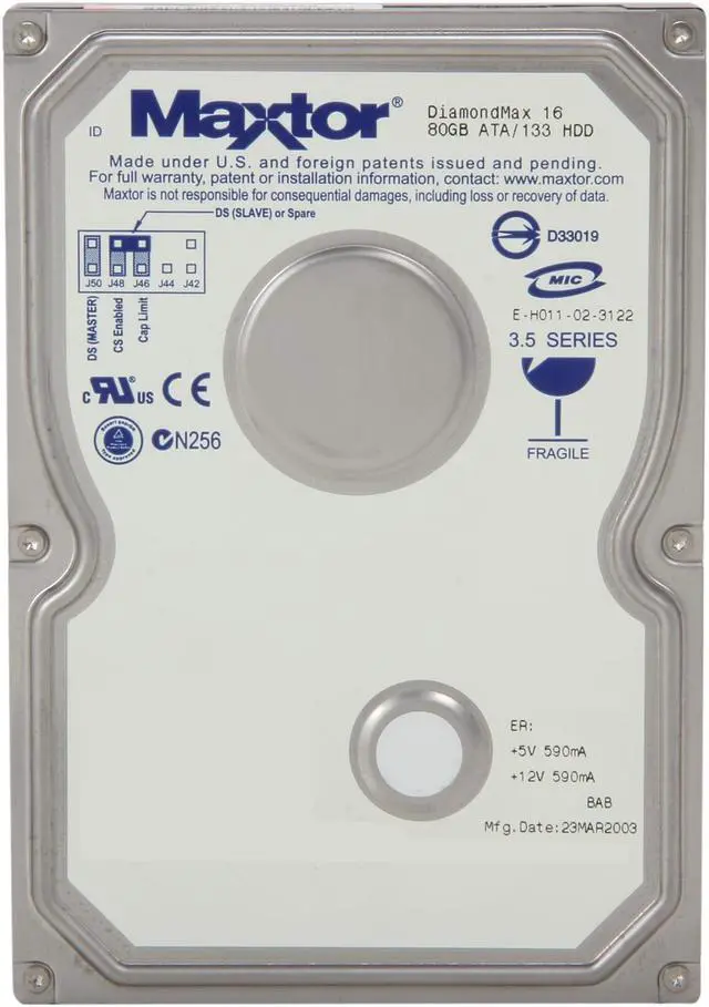 Open Box: Maxtor MXDX4R080L0 80GB 5400 RPM Ultra-ATA/133 Internal Hard ...