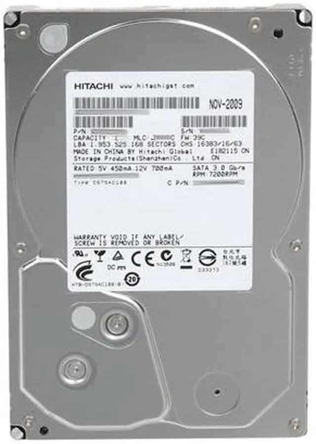 Hitachi GST Deskstar 7K1000.C 0F10383-20PK 1TB 7200 RPM 32MB Cache SATA ...