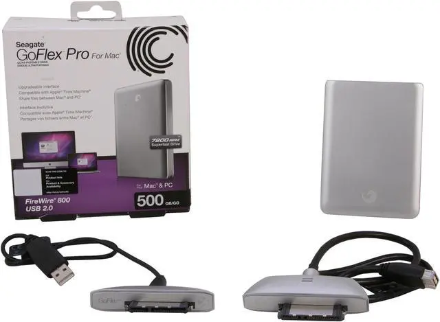 Seagate GoFlex Pro for Mac 500GB Ultra-Portable Hard Drive (Silver ...