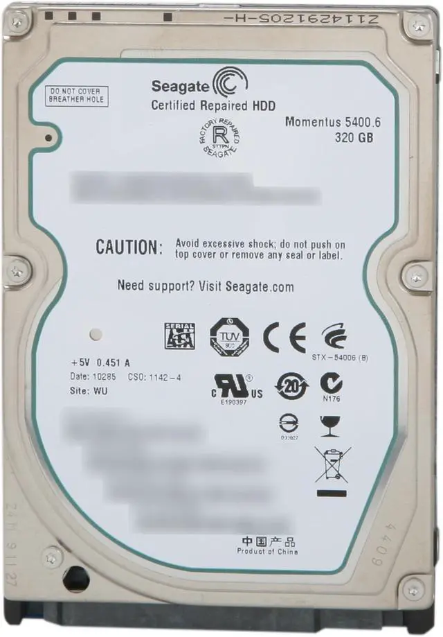 Refurbished: Seagate Momentus 5400.6 ST9320325AS 320GB 5400 RPM 8MB Cache SATA 3.0Gb/s 2.5 ...