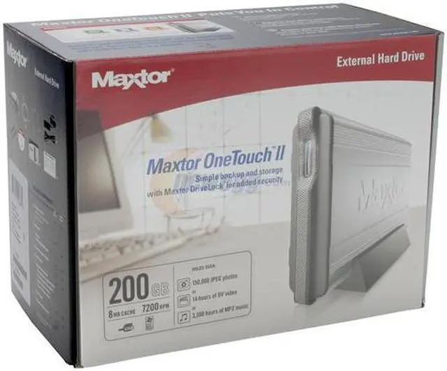 Maxtor OneTouch II 200GB USB 2.0 3.5" External Hard Drive - Newegg.com