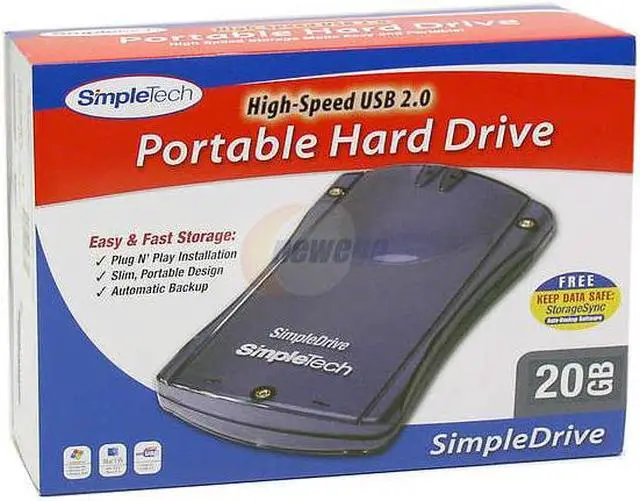 SimpleTech 20GB USB 2.0 2.5" External Hard Drive - Newegg.com