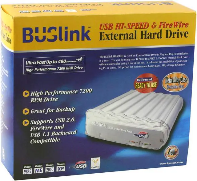Open Box: BUSlink 80GB USB 2.0 / Firewire400 3.5" External Hard Drive ...