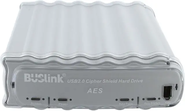 BUSlink 1.5TB USB 2.0 3.5" CipherShield Hardware Encrypted 192-bit Key ...