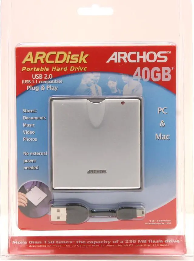 ARCHOS ARCDisk 40GB USB 2.0 1.8" External Hard Drive - Newegg.com
