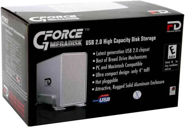 Fantom Drives G-Force MegaDisk 500GB USB 2.0 3.5" External Hard Drive ...