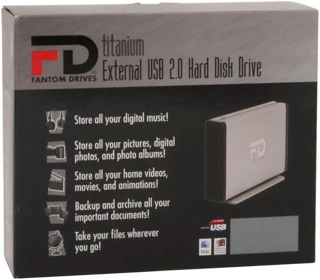 Fantom Drives Titanium-II 300GB USB 2.0 3.5" External Hard Drive ...