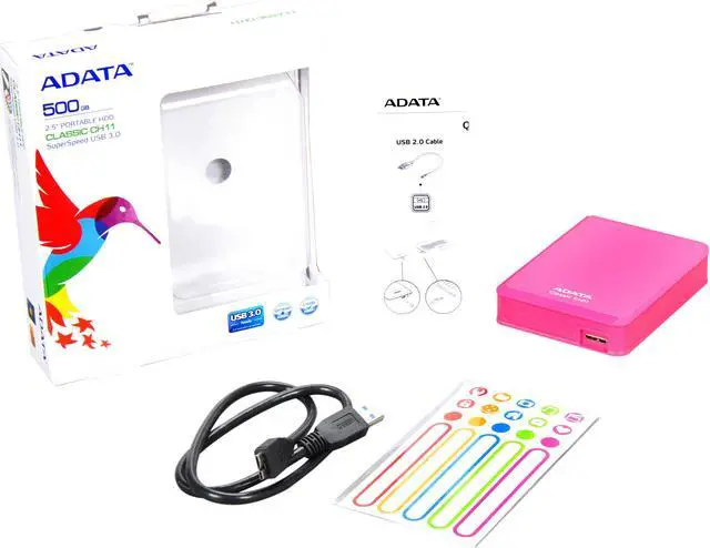 ADATA CH11 500GB USB 3.0 2.5" External Hard Drive Pink - Newegg.com