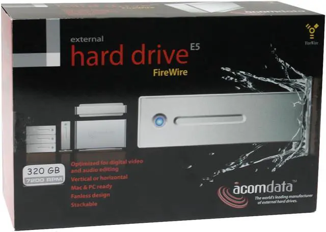 acomdata E5 320GB 7200 RPM 3.5" Firewire400 External Hard Drive Model ...