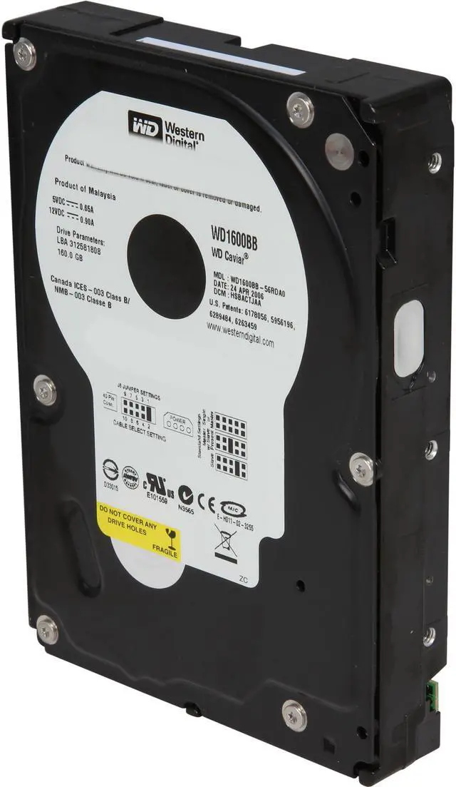 Refurbished: WD Blue WD1600BB 160GB 7200 RPM 2MB Cache IDE Ultra ATA100 ...