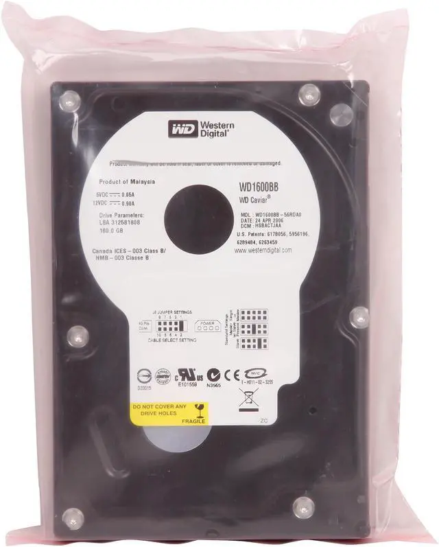 Refurbished: WD Blue WD1600BB 160GB 7200 RPM 2MB Cache IDE Ultra ATA100 ...