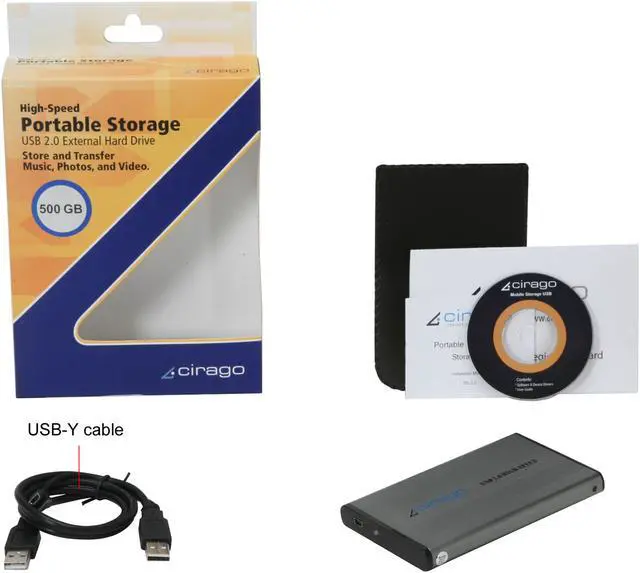 cirago 500GB Portable Hard Drive USB 2.0 Model CST1500 - Newegg.com