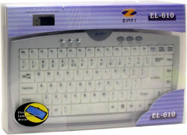 Open Box: ZIPPY EL- 610 Silver & White Electron luminescent Keyboard ...