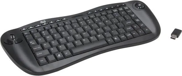 ADESSO WKB-3000U Black RF Wireless Mini Trackball Keyboard - Newegg.com