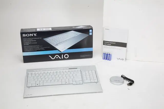 SONY VAIO VGPWKB5 Silver 2.4GHz Wireless Keyboard - Newegg.com