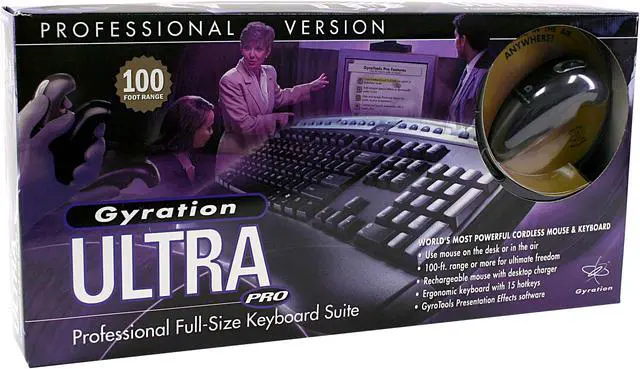 Open Box: Gyration GP3200-001 Black RF Wireless Ultra Professional ...