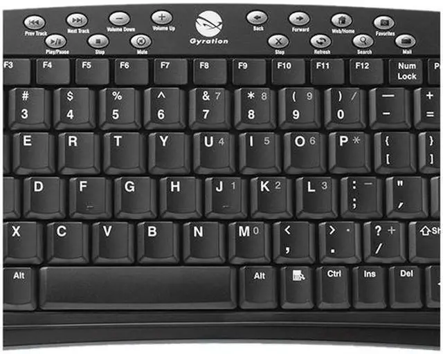Gyration Classic Compact Wireless Keyboard GYAM-CSKB-NA Black RF ...